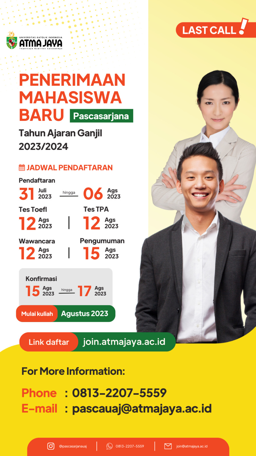 Penerimaan Mahasiswa Baru Program Pascasarjana Tahun Ajaran Ganjil 2023-2024